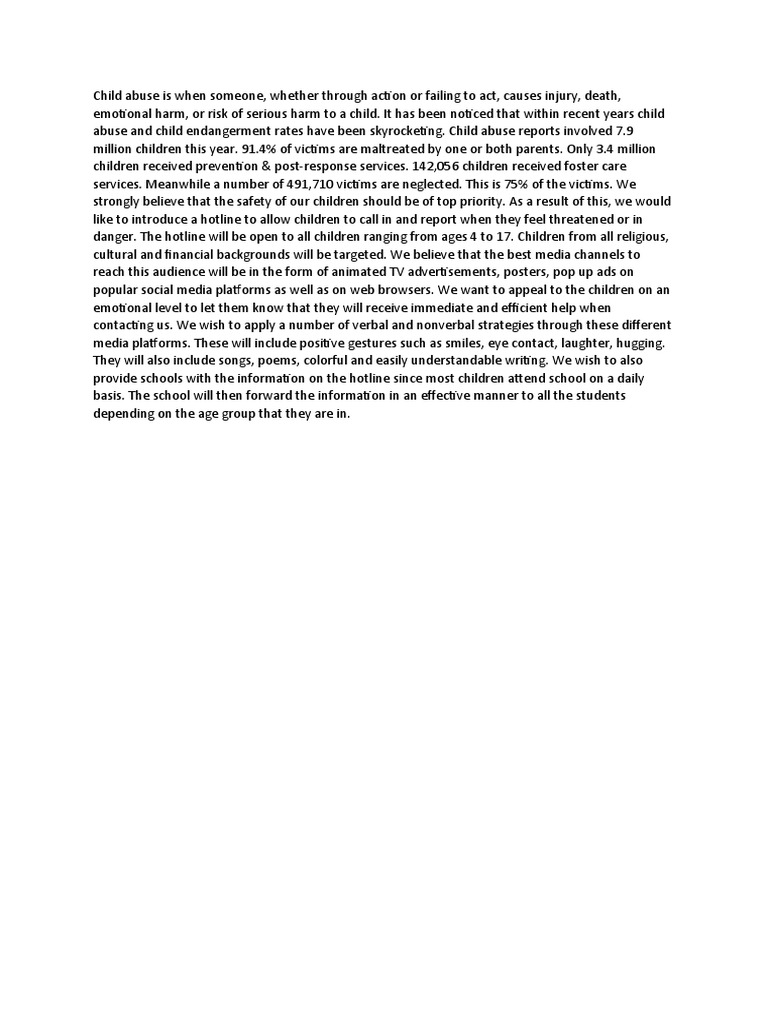 Child Abuse Is When Someone | PDF | Wellness