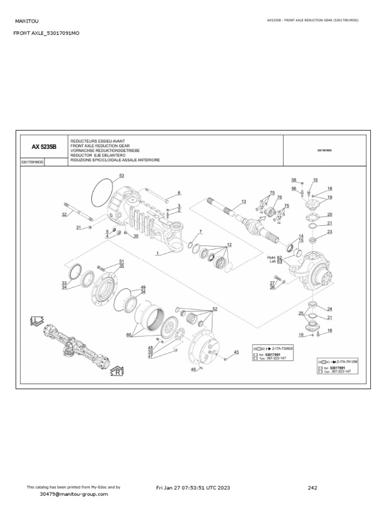 Front Axle Manitou | PDF | Axle | Motor Vehicle