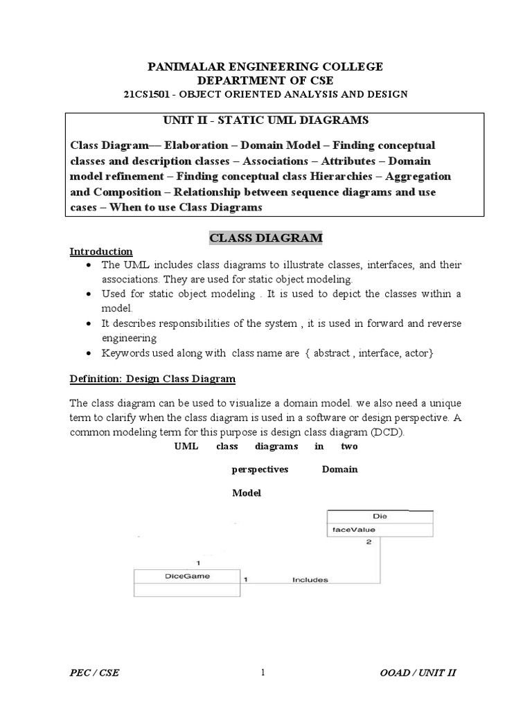 21CS1501 Object Oriented Analysis and Design Uinit Ii Notes | Download ...