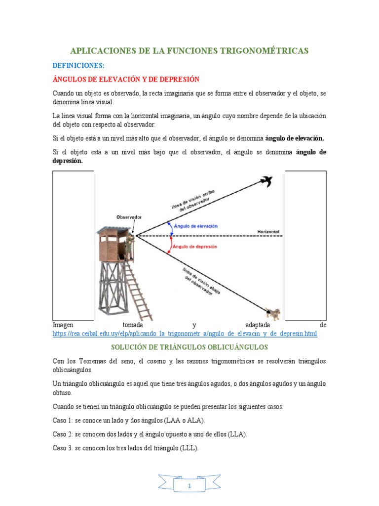 Aplicaciones de La Funciones Trigonométricas | PDF | Triángulo | Funciones trigonométricas