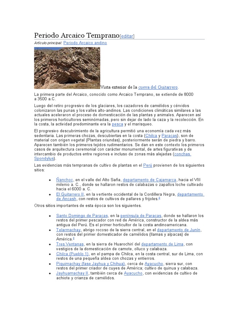 Animales y Cultivos del Arcaico Temprano | PDF