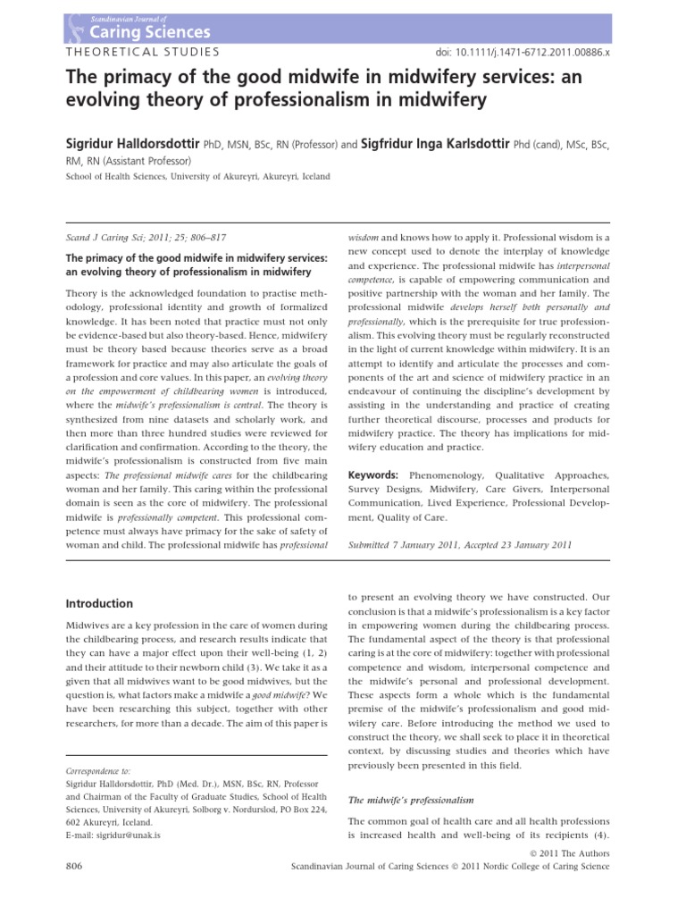 Kel 5 The Primacy of The Good Midwife in Midwifery Services | PDF ...