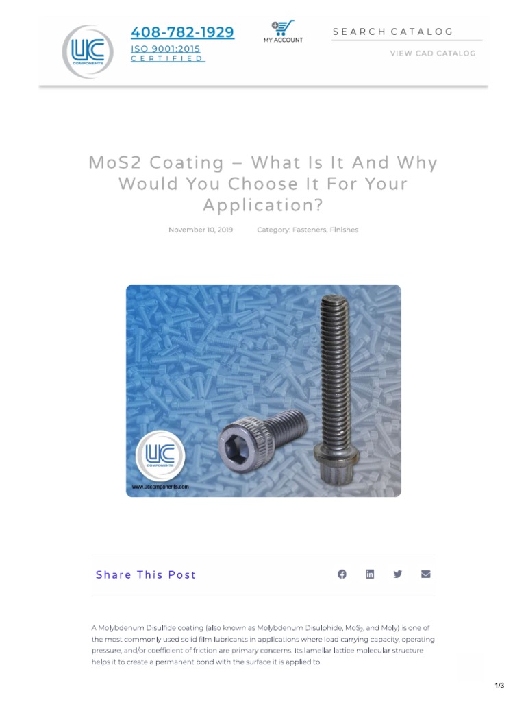 MOS2 Coating at High Temp 2 | PDF