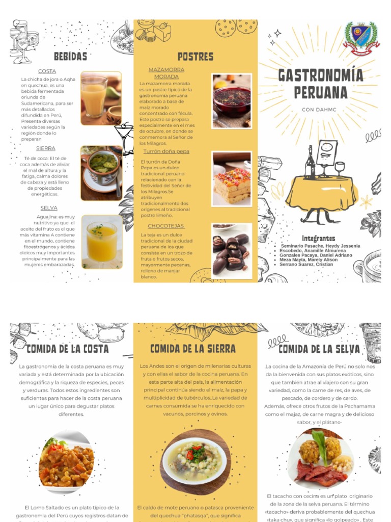 Triptico de La Gastronomía Peruana | PDF