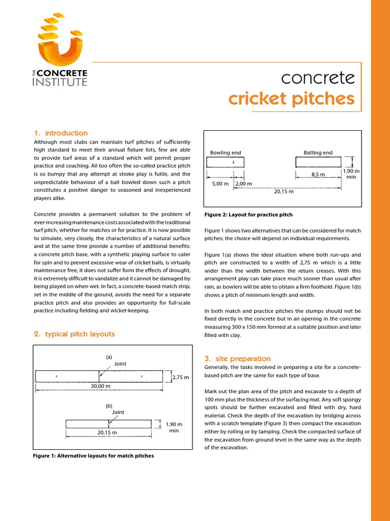 Concrete Cricket Pitches | Download Free PDF | Concrete | Bowling (Cricket)