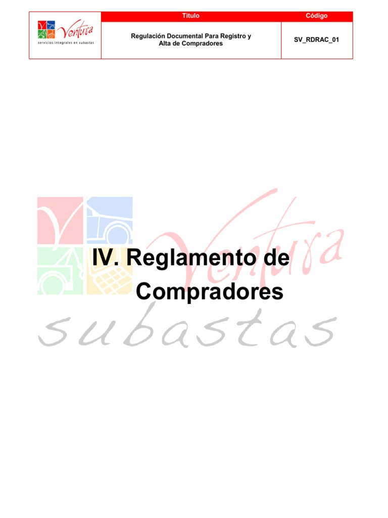REGLAMENTO COMPRADORES v2010 | PDF | Subasta | Cheque