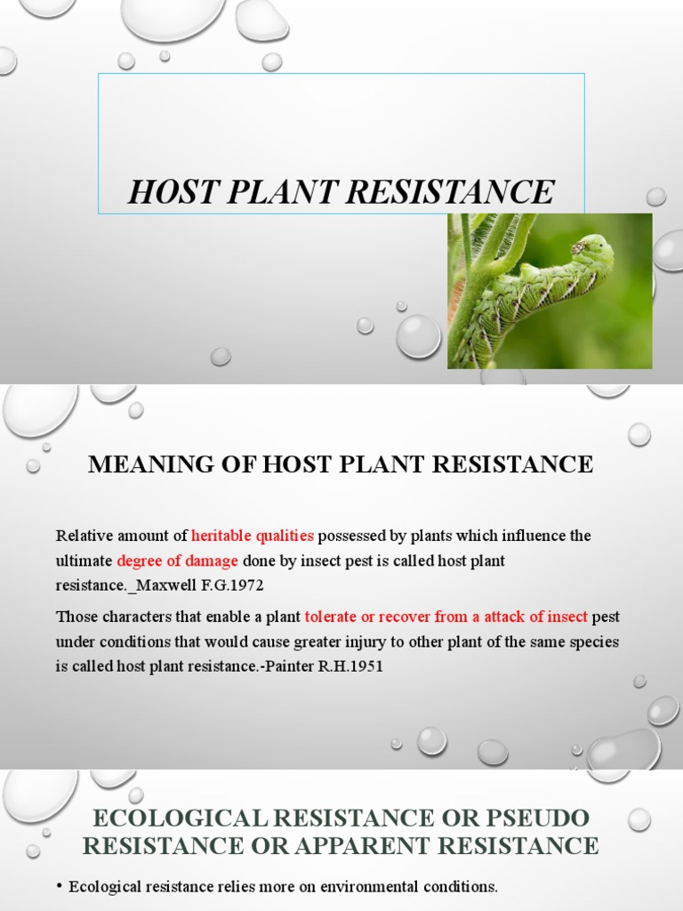 Host Plant Resistance | PDF | Pest (Organism) | Agriculture