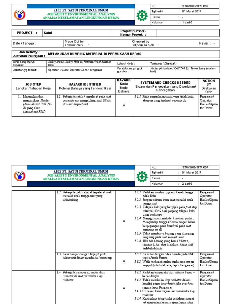 18 - STU-JSEA-PRODUCTION - Dumping Material Di Permukaan KerasHO | PDF