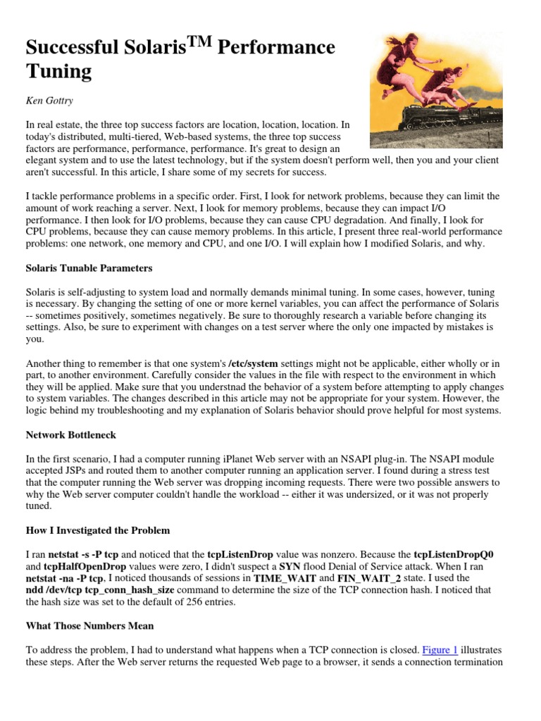 Successful Solaris Performance Tuning | PDF | Transmission Control Protocol | Computer Architecture