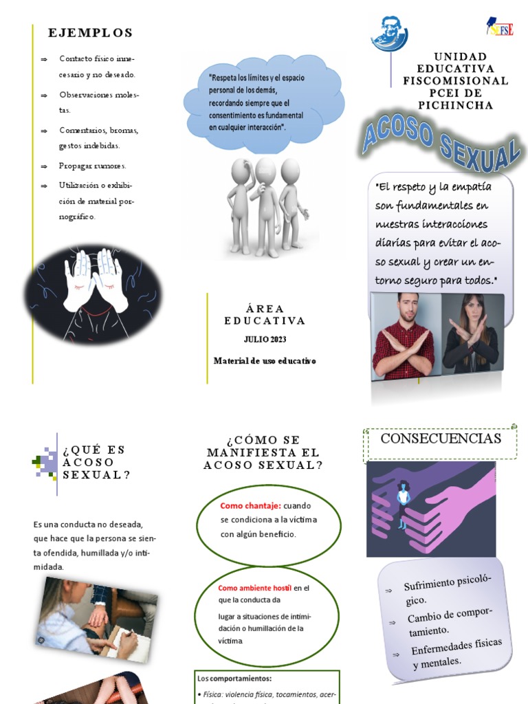 Triptico Acoso Sexual | PDF | Acoso sexual | Psicología Social