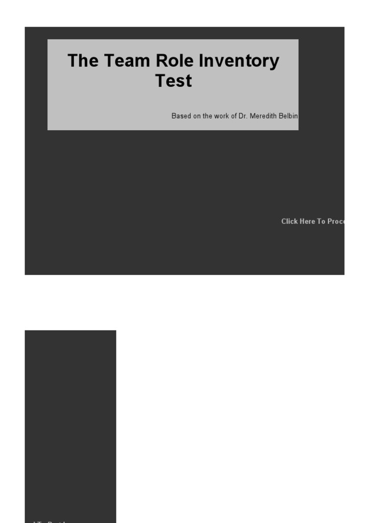 Belbin Roles Test | PDF | Thought | Cognitive Science