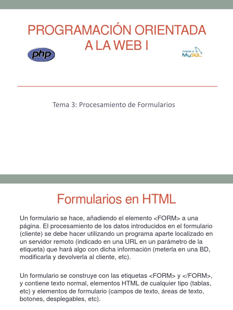 Procesamiento de Formularios | PDF | HTML | Redes