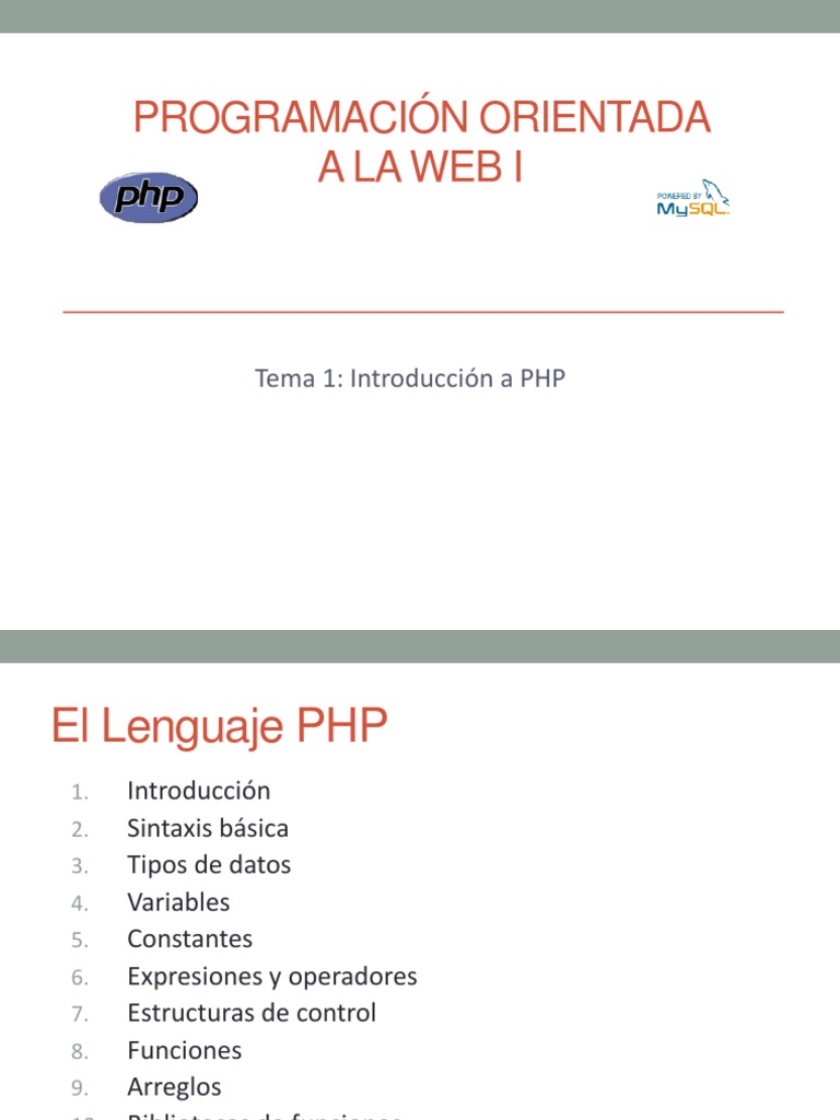 Introducción A PHP | PDF | Php | Servidor web Introducción A PHP | PDF | Php | Servidor web