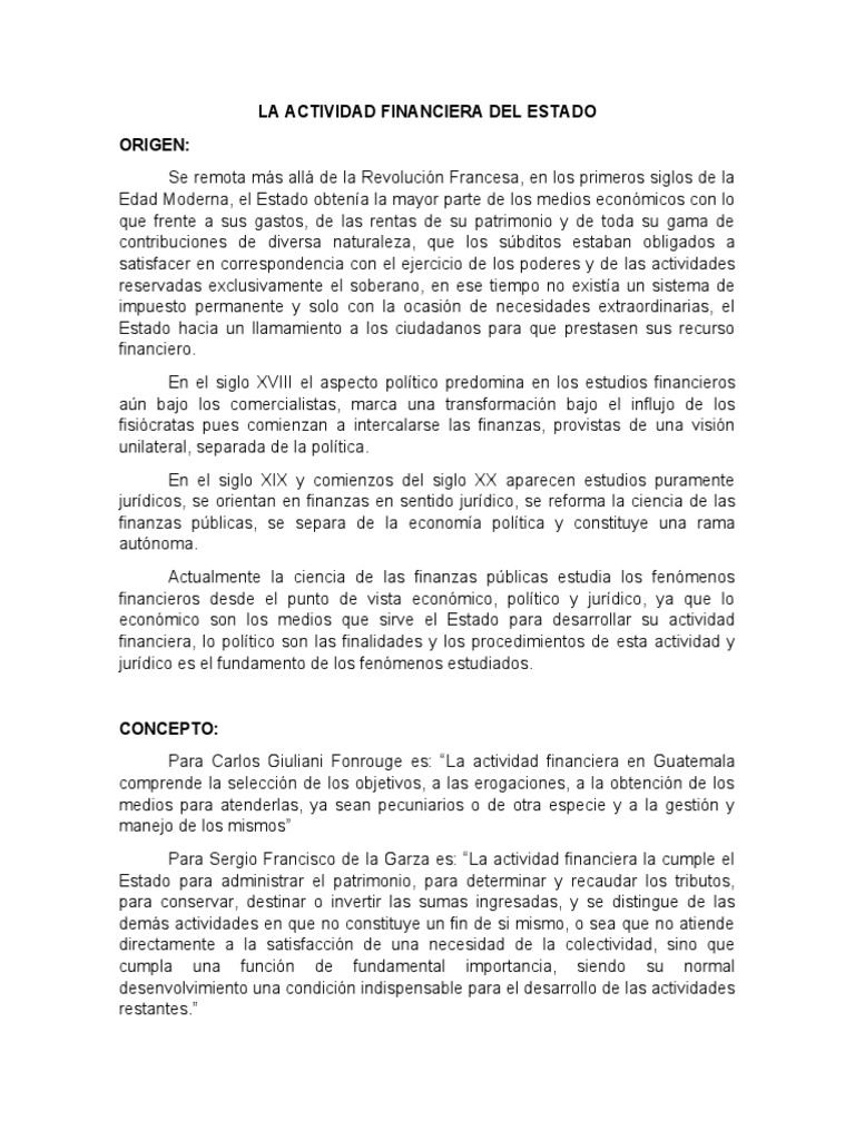 La Actividad Financiera Del Estado | PDF | Estado (política) | Ciencias Políticas