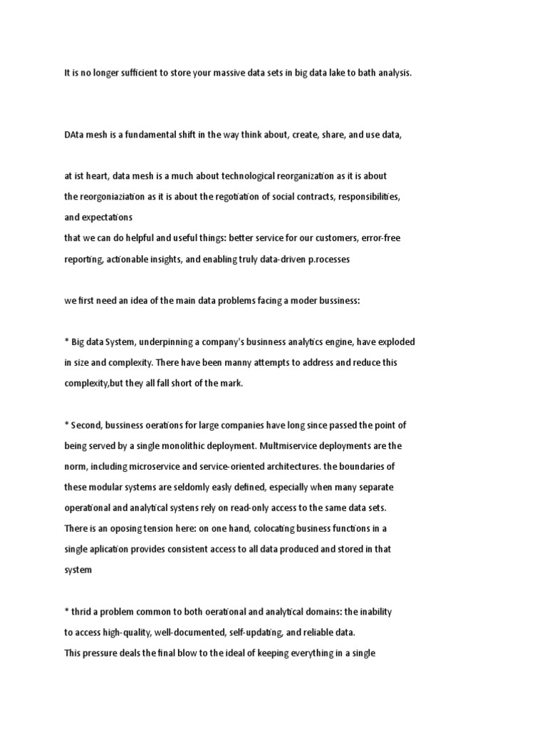 DAta MEsh | PDF | Data | Big Data