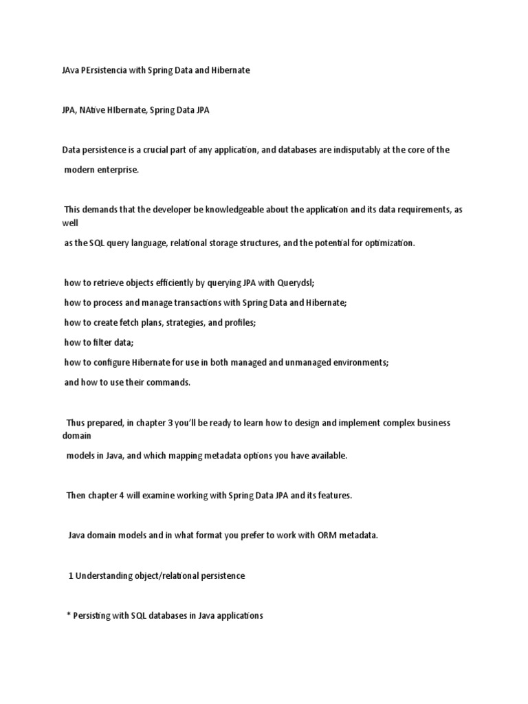 JAva Persistence | PDF | Sql | Databases