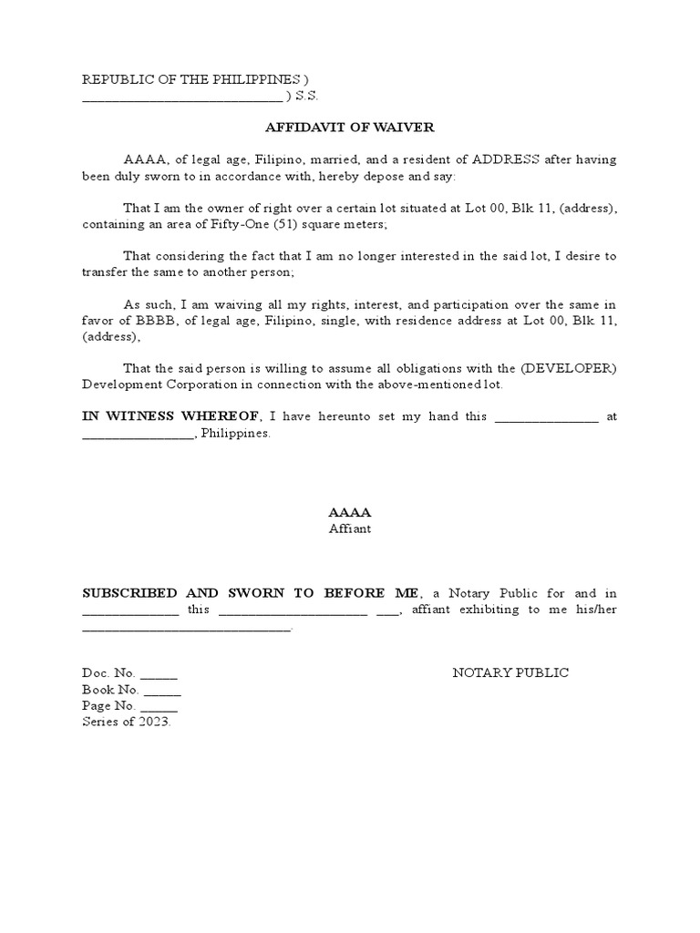 Waiver of Rights | PDF | Politics | Law