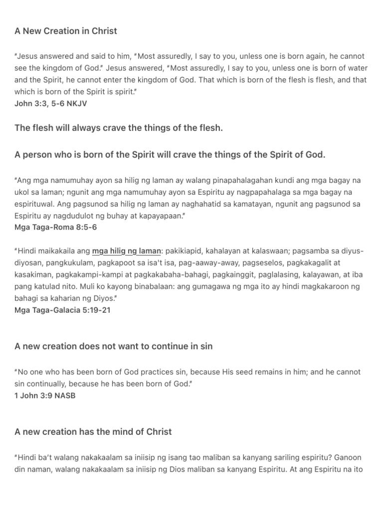 A New Creation in Christ | PDF