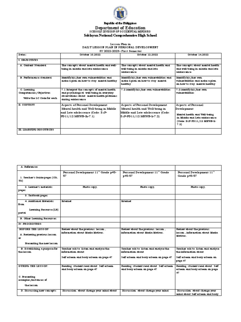 DLP 8 | PDF | Self Esteem | Teachers