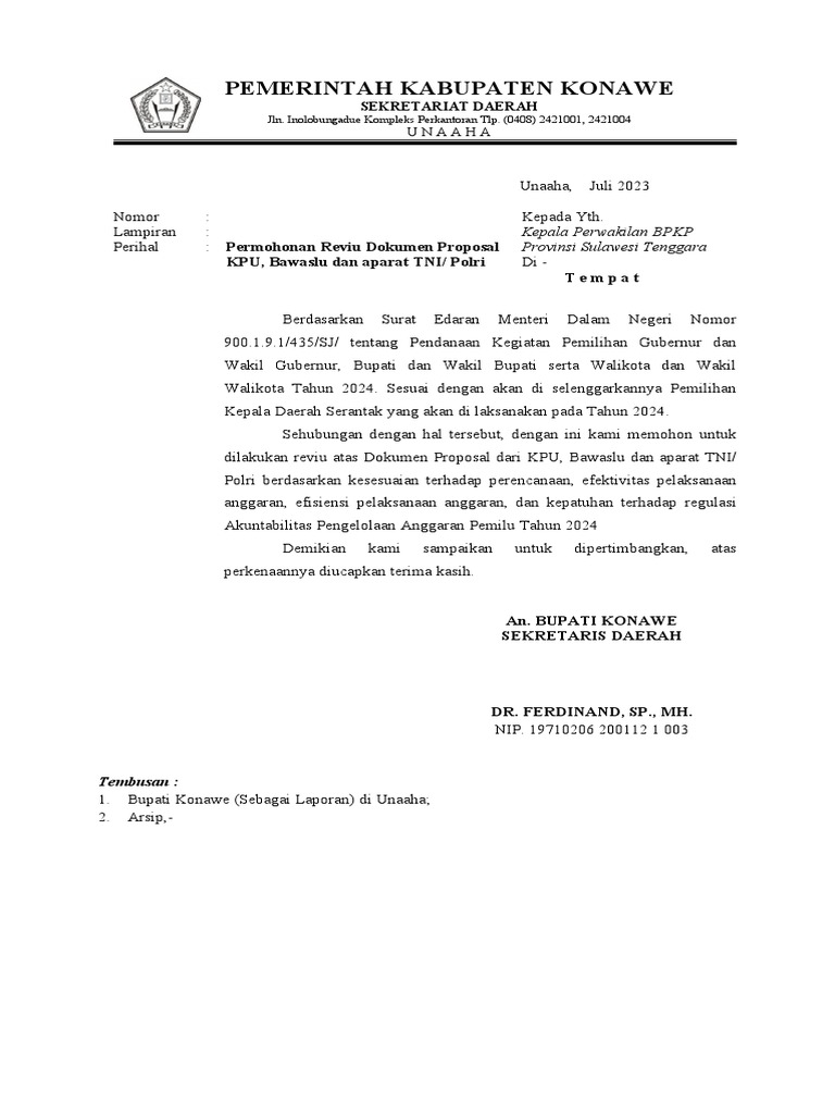 Surat Permohonan Reviu | PDF