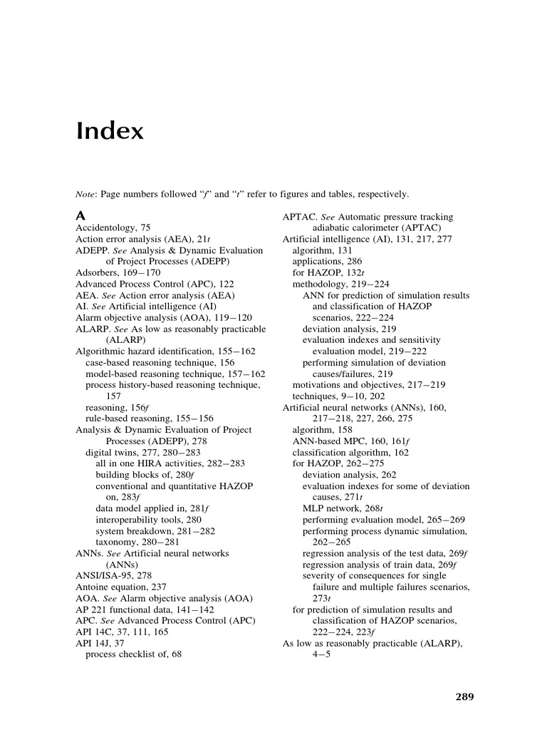 Index - 2023 - A New Approach To HAZOP of Complex Chemical Processes ...