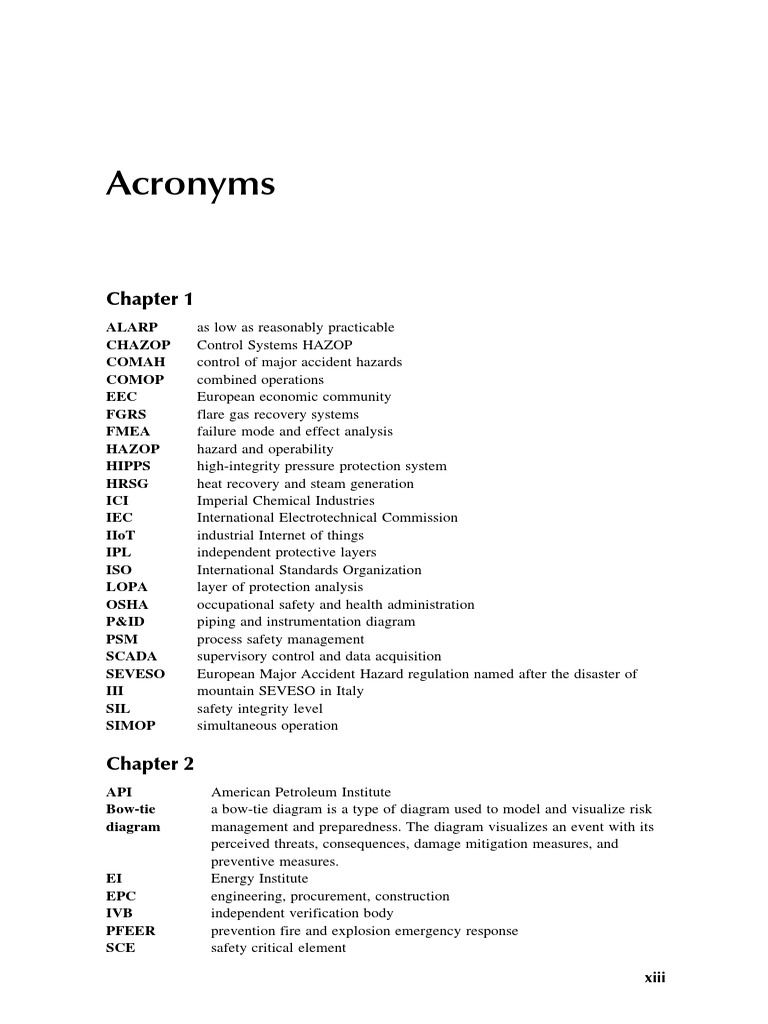 Acronyms - 2023 - A New Approach To HAZOP of Complex Chemical Processes | PDF | Matlab | Systems ...