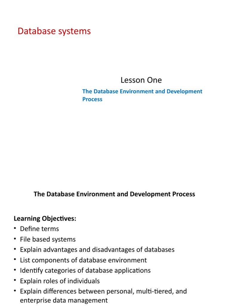 BIT 1201 Database Lesson 1 | PDF | Databases | Data Model