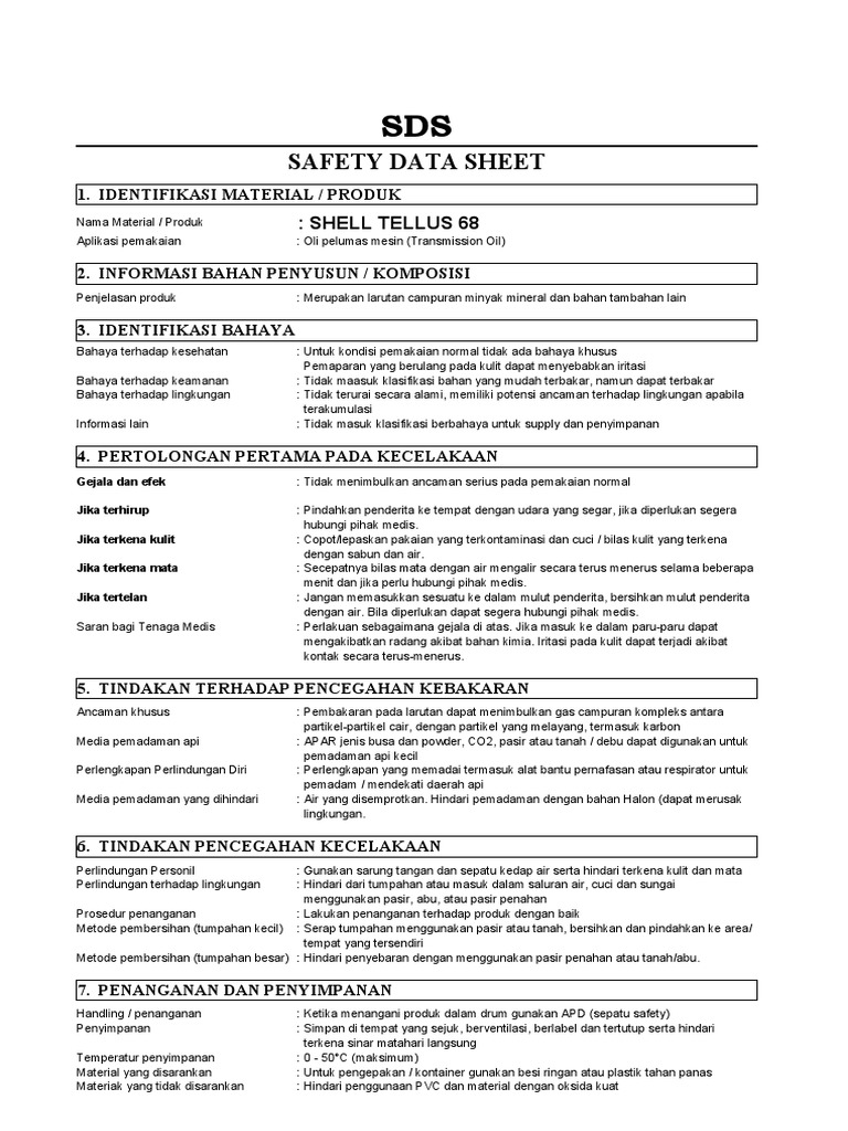 Shell Tellus 68 | PDF