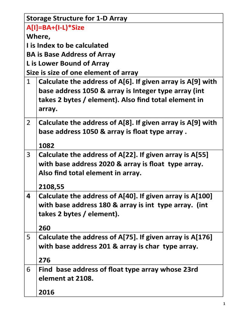 Array Storage Structure | PDF | Integer (Computer Science) | Computer ... Array Storage Structure | PDF | Integer (Computer Science) | Computer ...