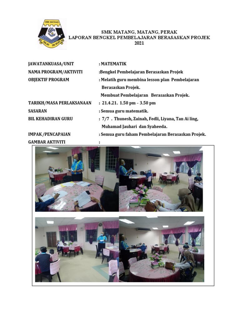 One Page Report PBL Math 2021 | PDF