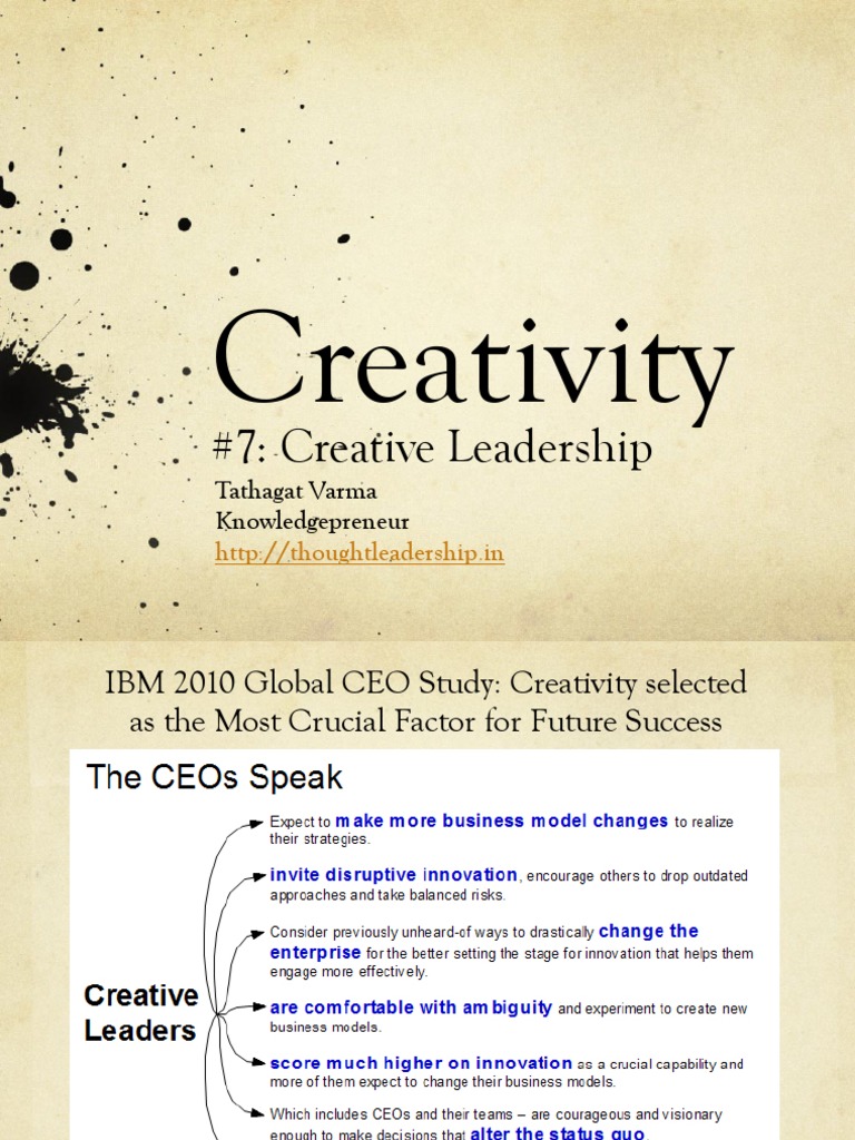 7.c Creative Leadership | PDF | Creativity | Leadership