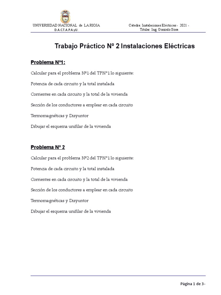 TPN 2 Instalaciones Eléctricas | PDF | Tecnología