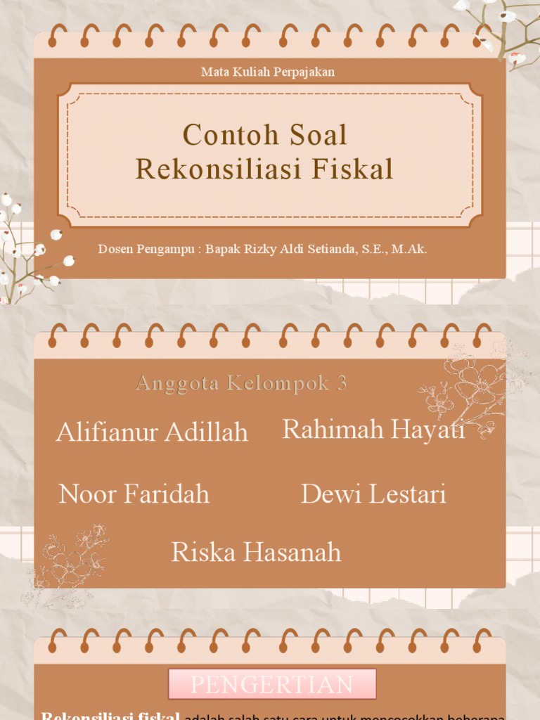Kelompok 3 (Contoh Soal Rekonsiliasi Fiskal) | PDF