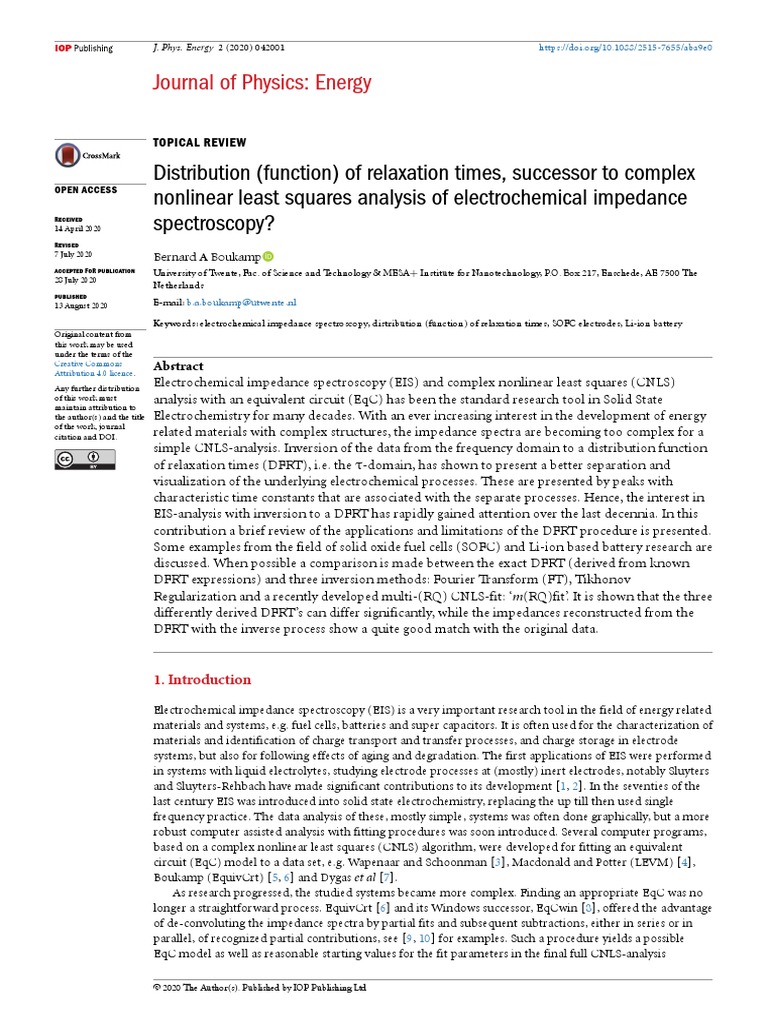 Boukamp-2020-Journal of Physics Energy | PDF | Solid Oxide Fuel Cell ...