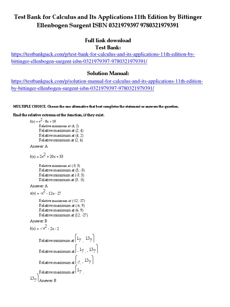Calculus And Its Applications 11th Edition Pdf