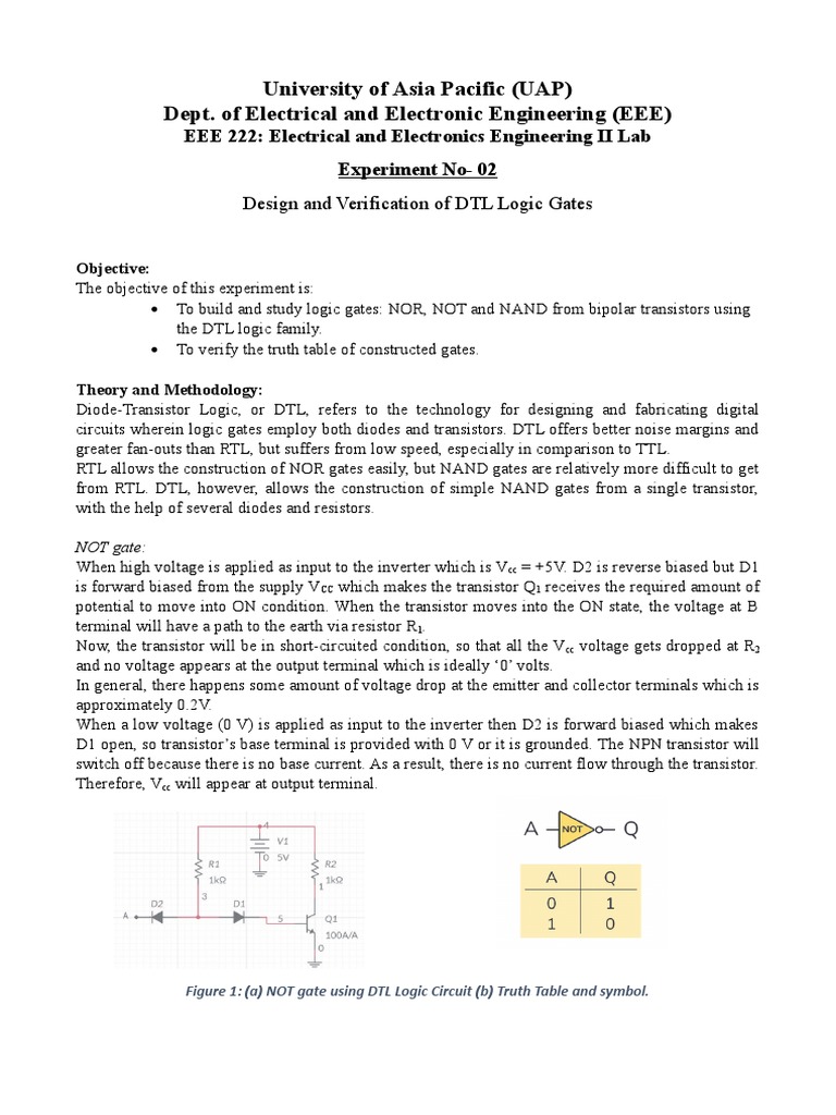 Exp 2 | PDF | Logic Gate | Transistor