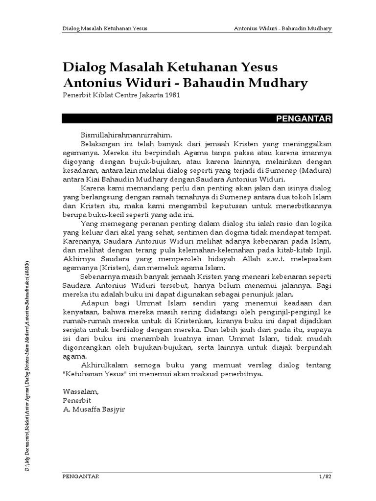 Dialog Islam Dan Kristen | PDF