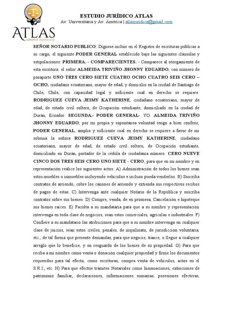 Poder General | PDF | Ecuador