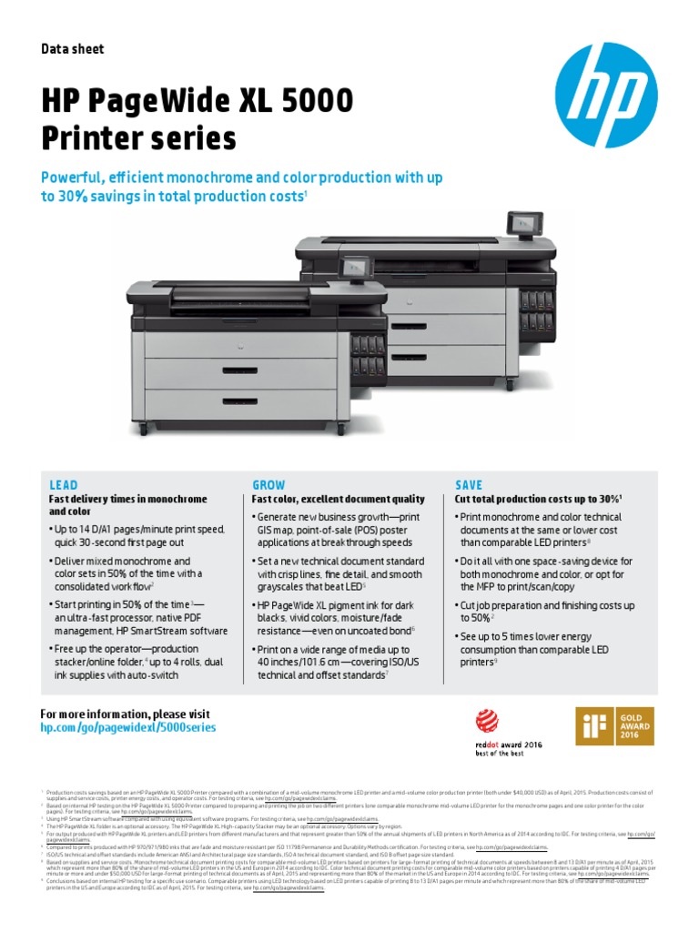PageWide XL 5000 | PDF | Printer (Computing) | Printing