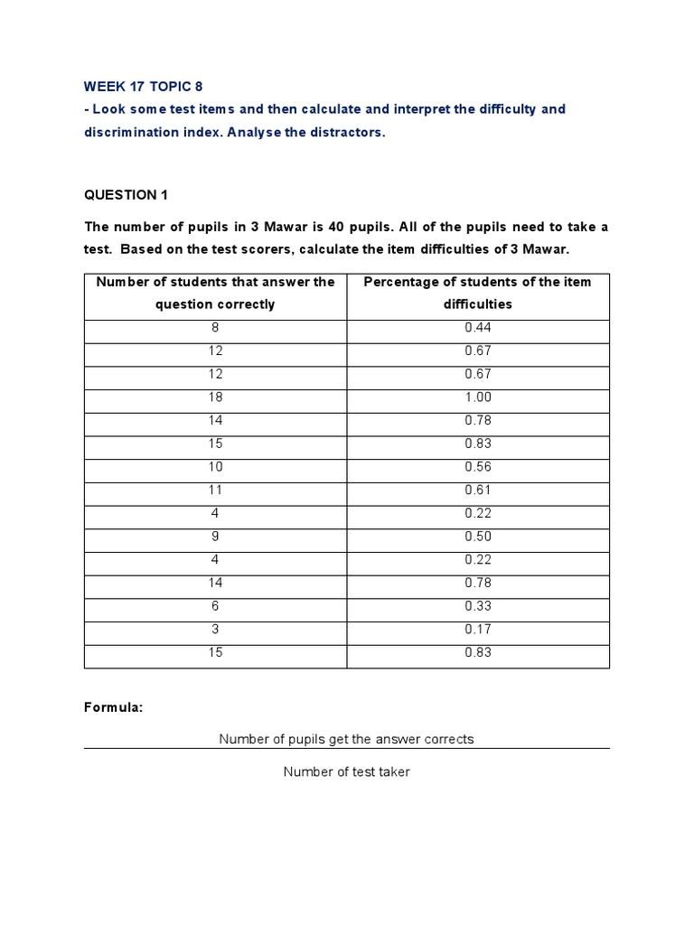 Item Analysis | PDF | Evaluation Methods