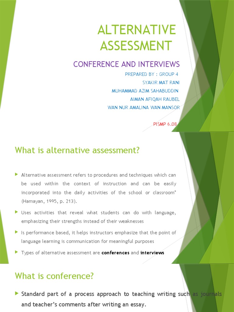 Alternative Assessment - Conference N Interviews | PDF | Educational ...