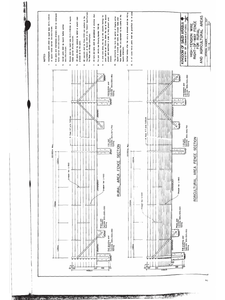 MOT Standard Fence Drawing With Accessories | PDF