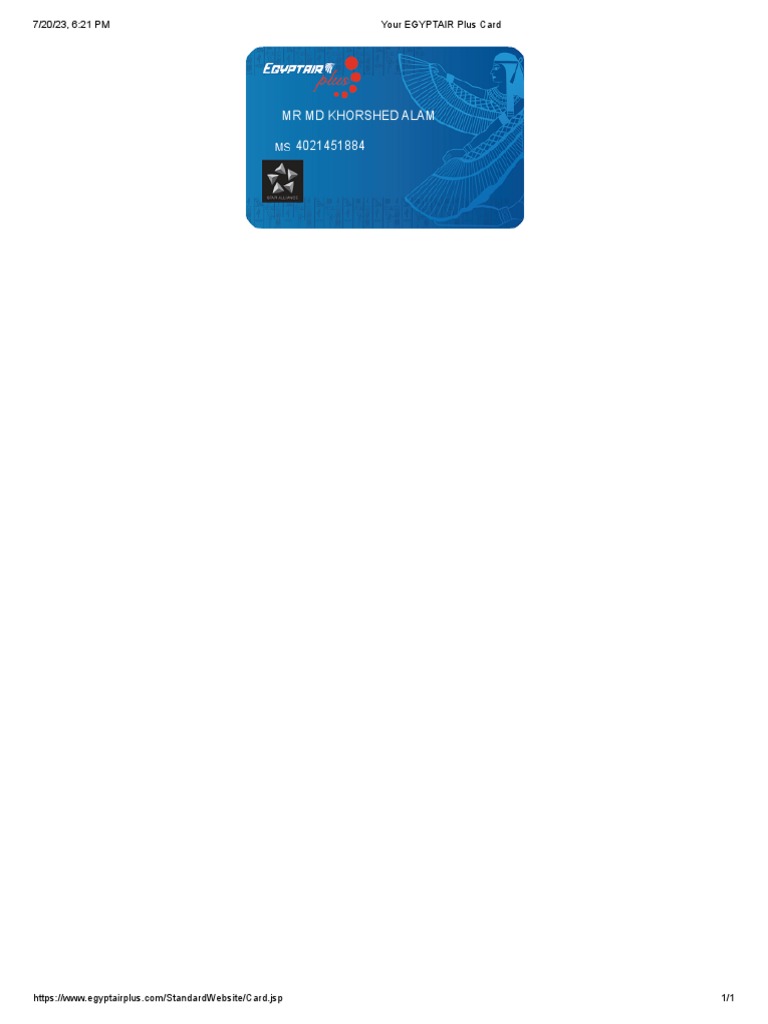 Your EGYPTAIR Plus Card | PDF