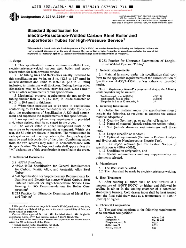 Specification For Electric-Resistance-Welded Carbon Steel Boiler ... Specification For Electric-Resistance-Welded Carbon Steel Boiler ...