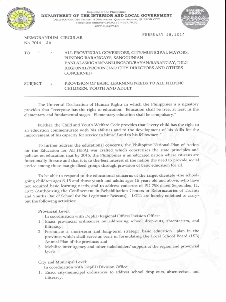 DILG Memo - Circular 201436 D81edc25b8 | PDF DILG Memo - Circular 201436 D81edc25b8 | PDF