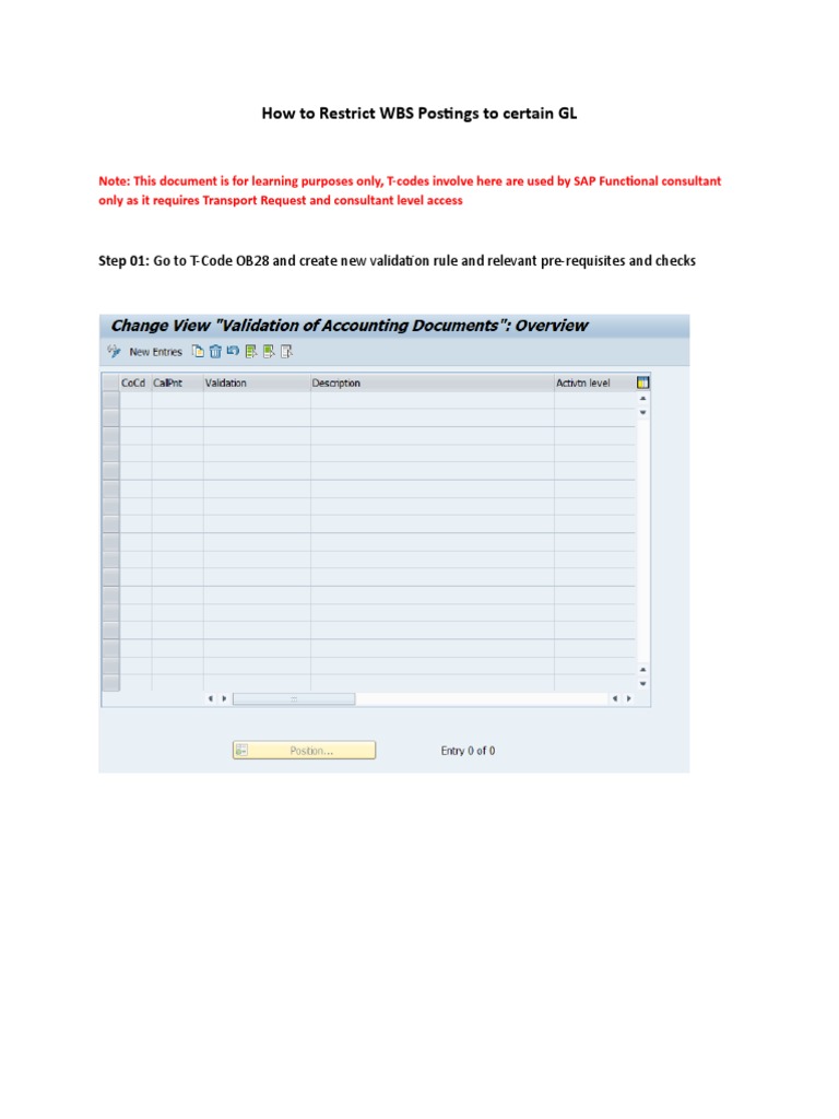 How to Restrict WBS Postings to certain GL | PDF | Software | Computer Science