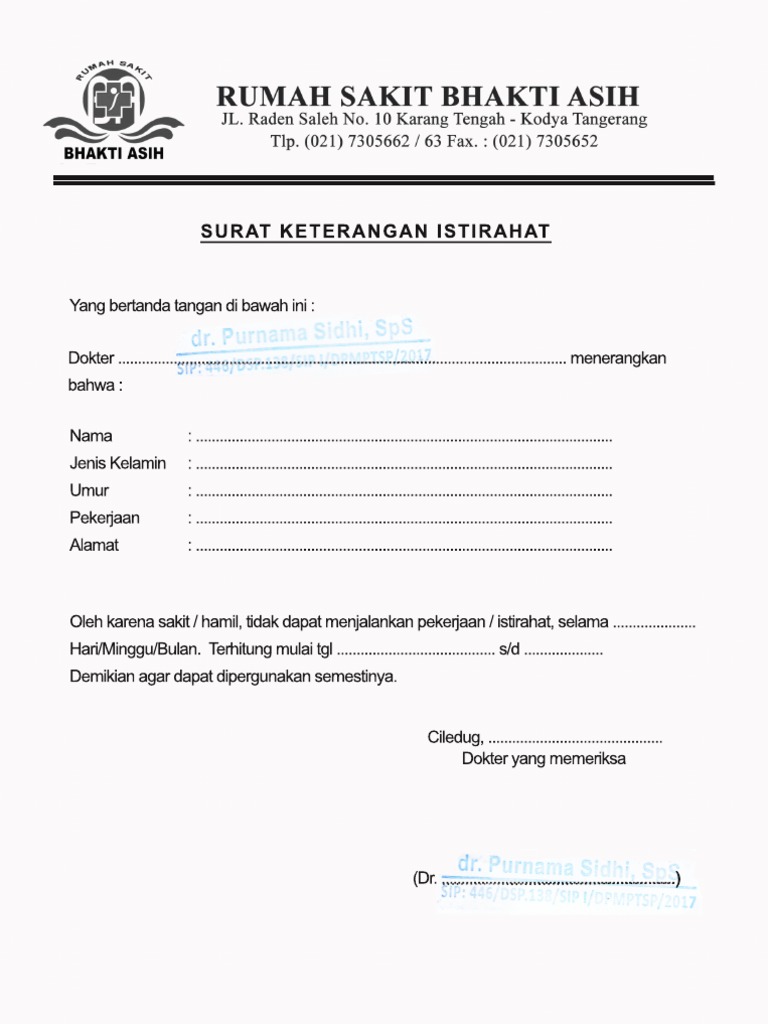 Surat Dokter Bhakti Asih | PDF