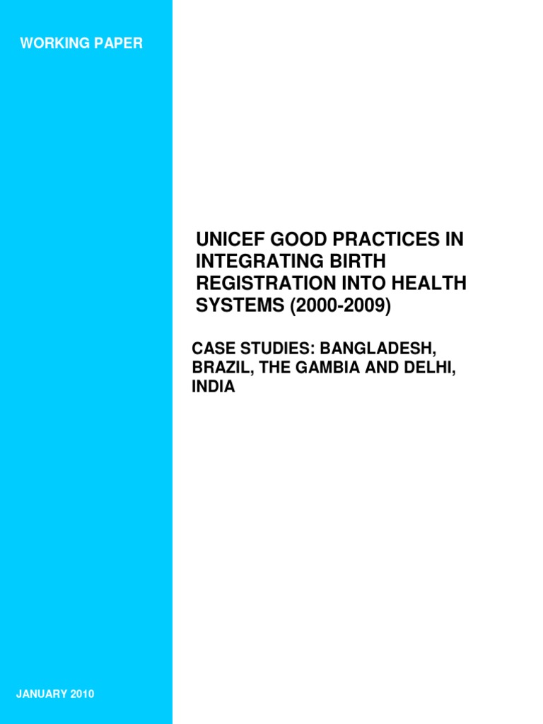 UNICEF Birth Registration in Health Systems | PDF | Birth Certificate ... UNICEF Birth Registration in Health Systems | PDF | Birth Certificate ...