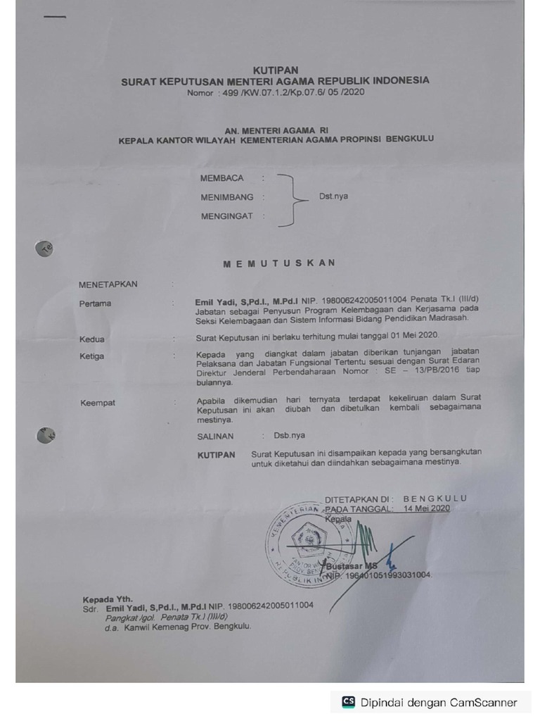 SK Jabatan Fuangsional Terakhir | PDF