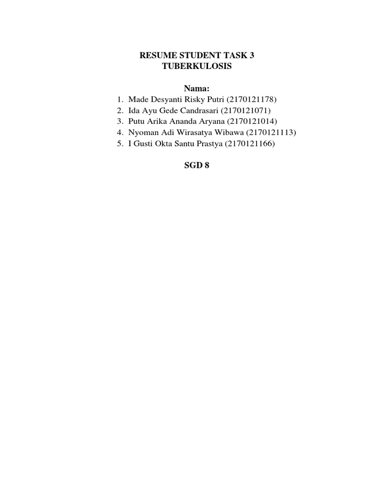 RESUME STUDENT TASK 3 - Kelompok TBC | PDF